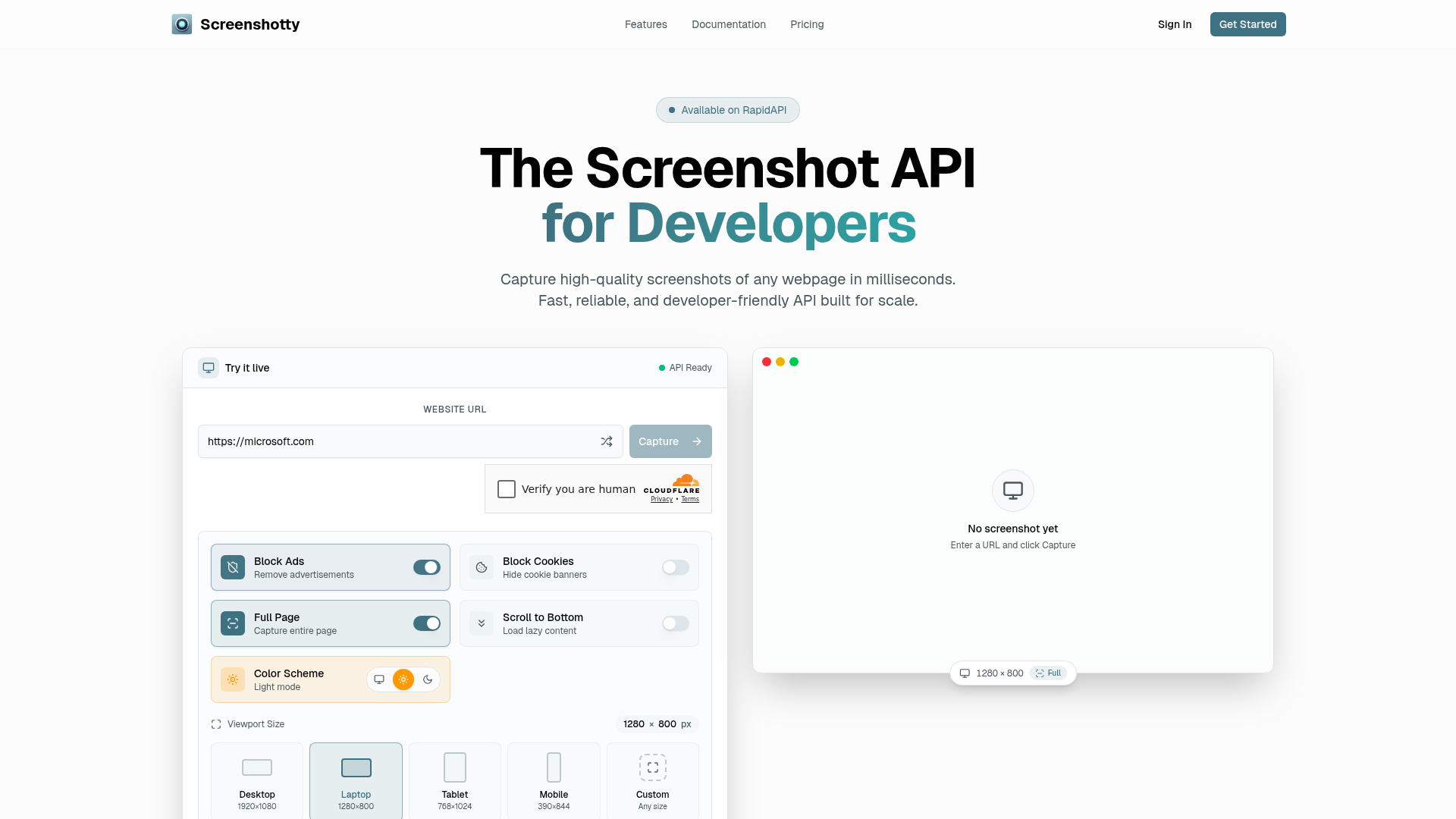 Screenshotty - The Screenshot API for Developers